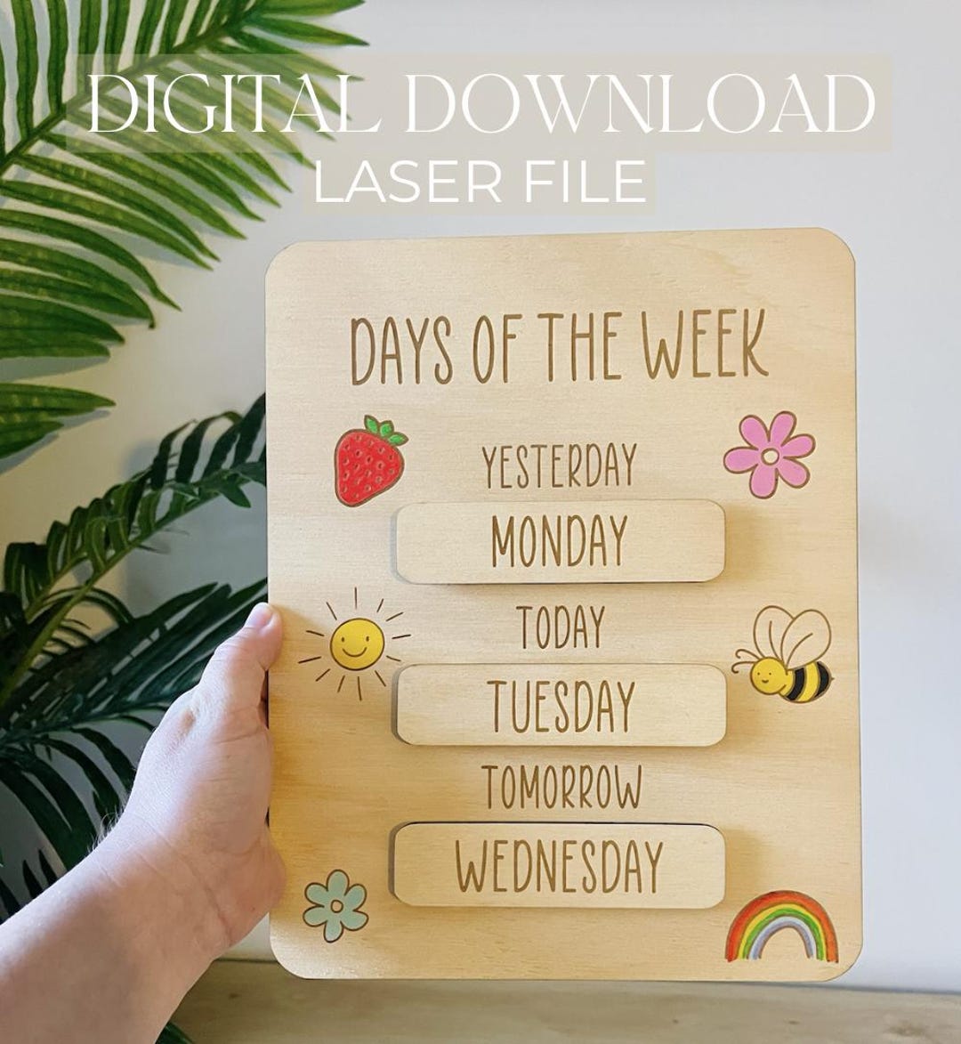 Days of the Week Board Laser File Digital Download - Etsy