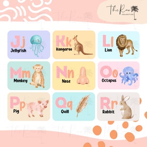 Alphabet Flashcards Pastel Montessori Printable Digital Download ...