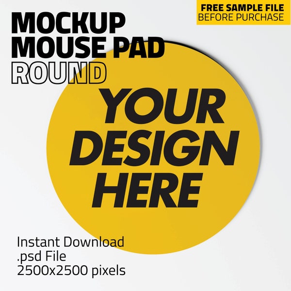 Circle Mouse Pad Mockup - Etsy