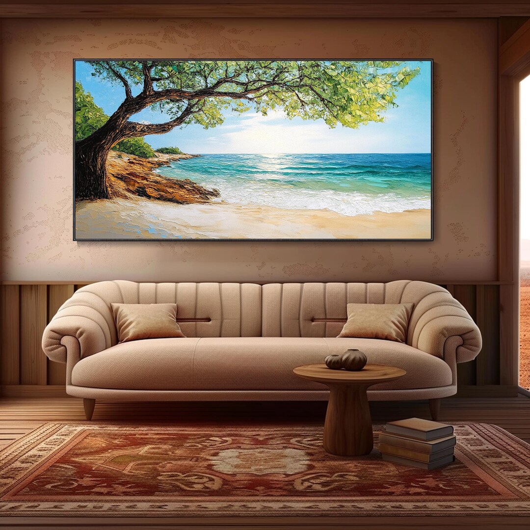 Abstract Landscape Sea Home Decor Painting 100% Hand Custom Summer ...