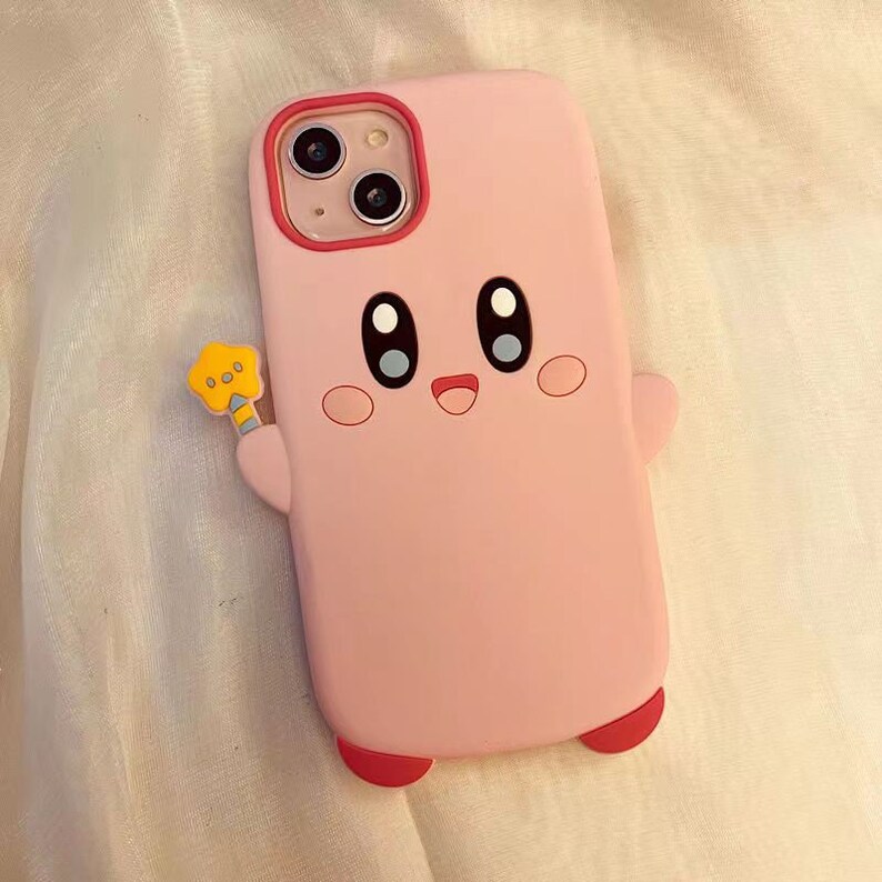 Pink Cute Cartoon Kirby Phone Case Iphone 13 12 11 Pro Max X - Etsy