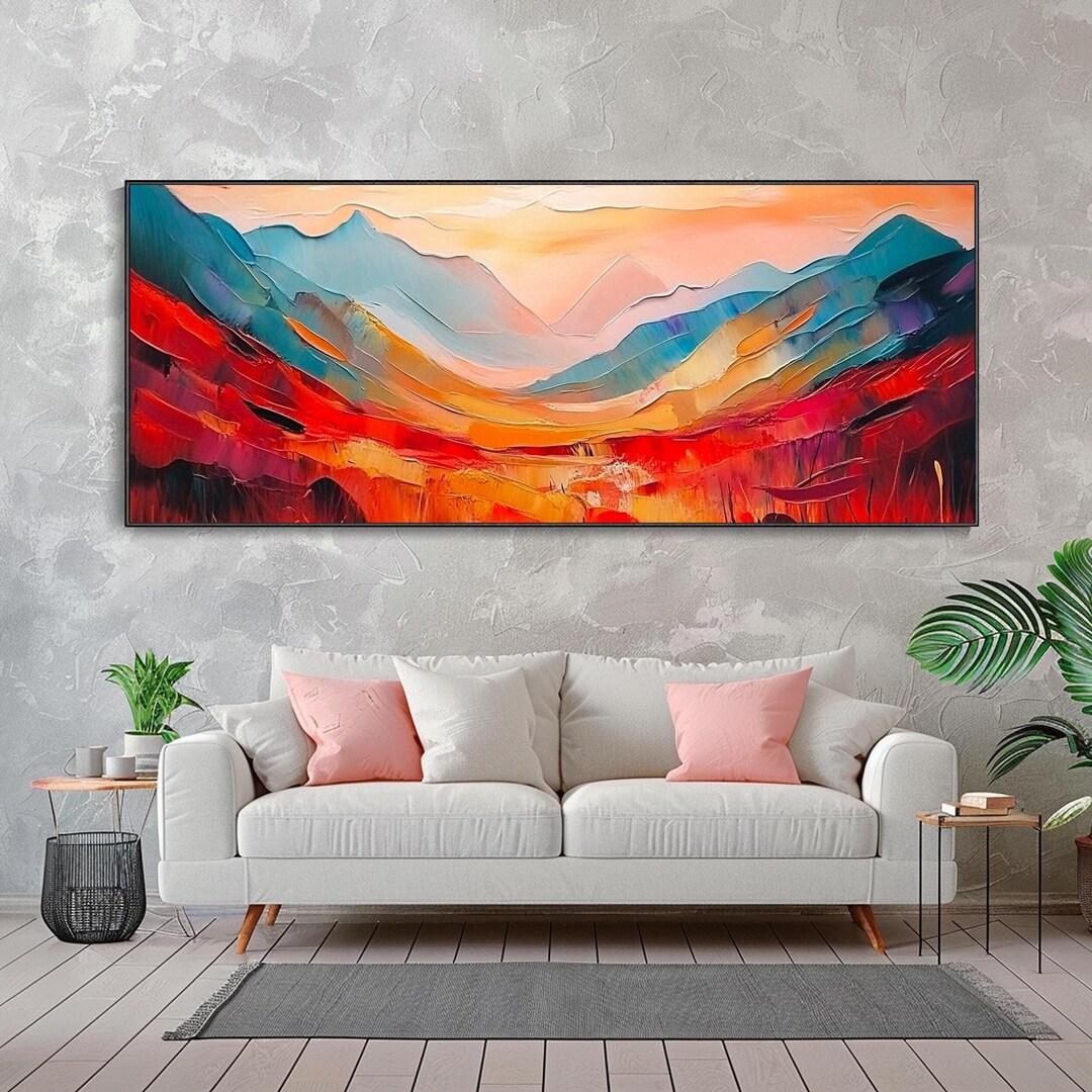 Colorful Landscape Vivid Wall Art Lively Scenery Boho Modern Art ...