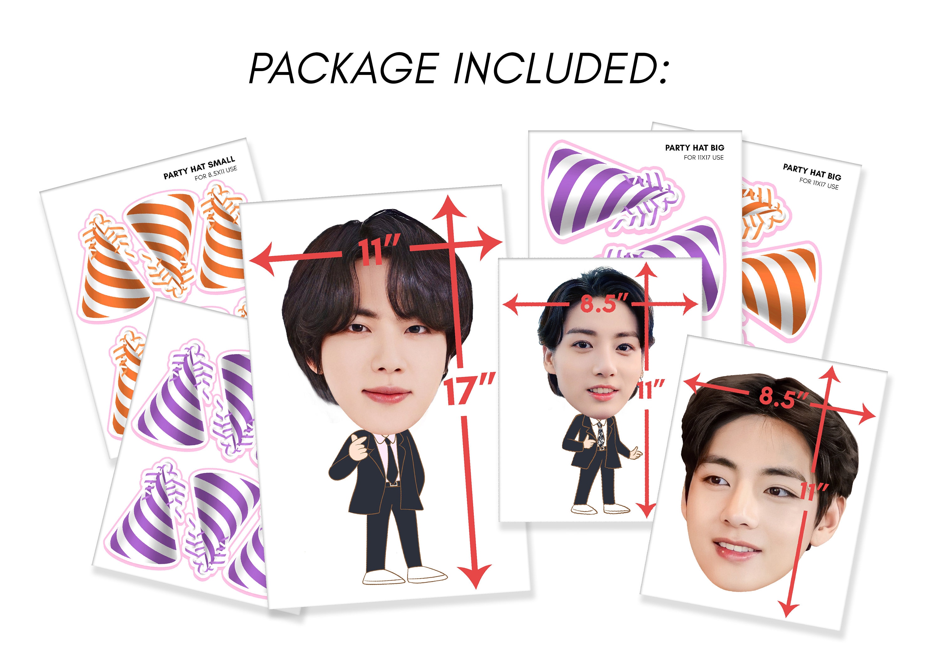BTS Full Body - Bts With Cartoon Body - Party Decorations - BTS Party ...