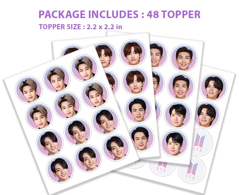 BTS Cupcake Topper - Digital Download - Printable - Etsy