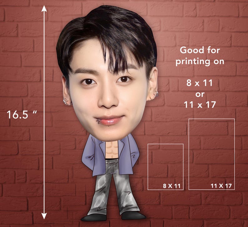 Jungkook and Jimin Full Body - Bts With Cartoon Body - Party ...