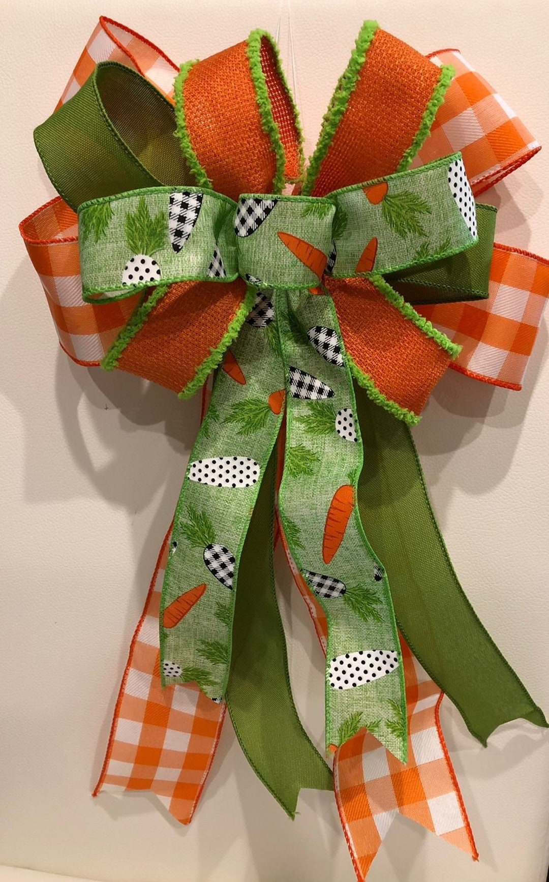 Easter Bunny Bow, Easter Bow, Spring Bow, Lantern Bow, Wreath Bow, Easter Eggs Bow, Easter Decor ...