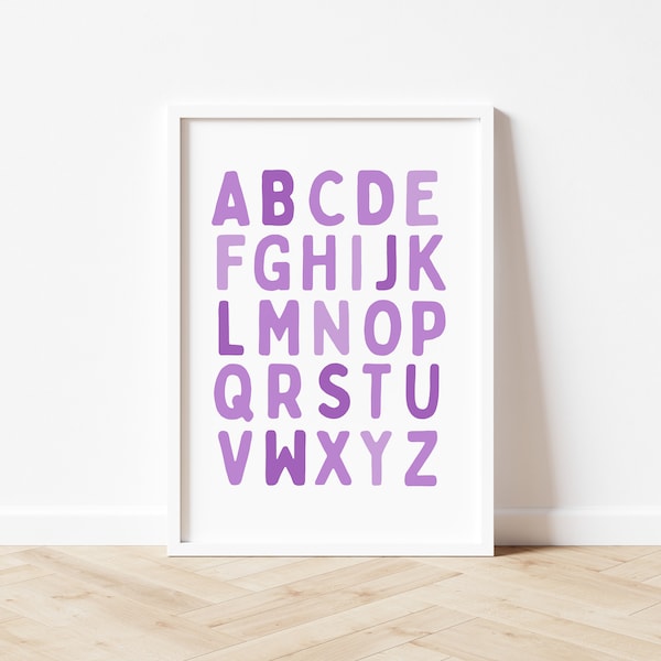 Purple Alphabet Print - Etsy