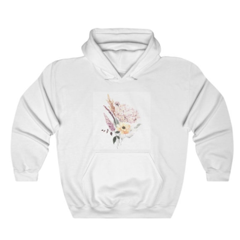 Black and White Flower Hoodie - Etsy