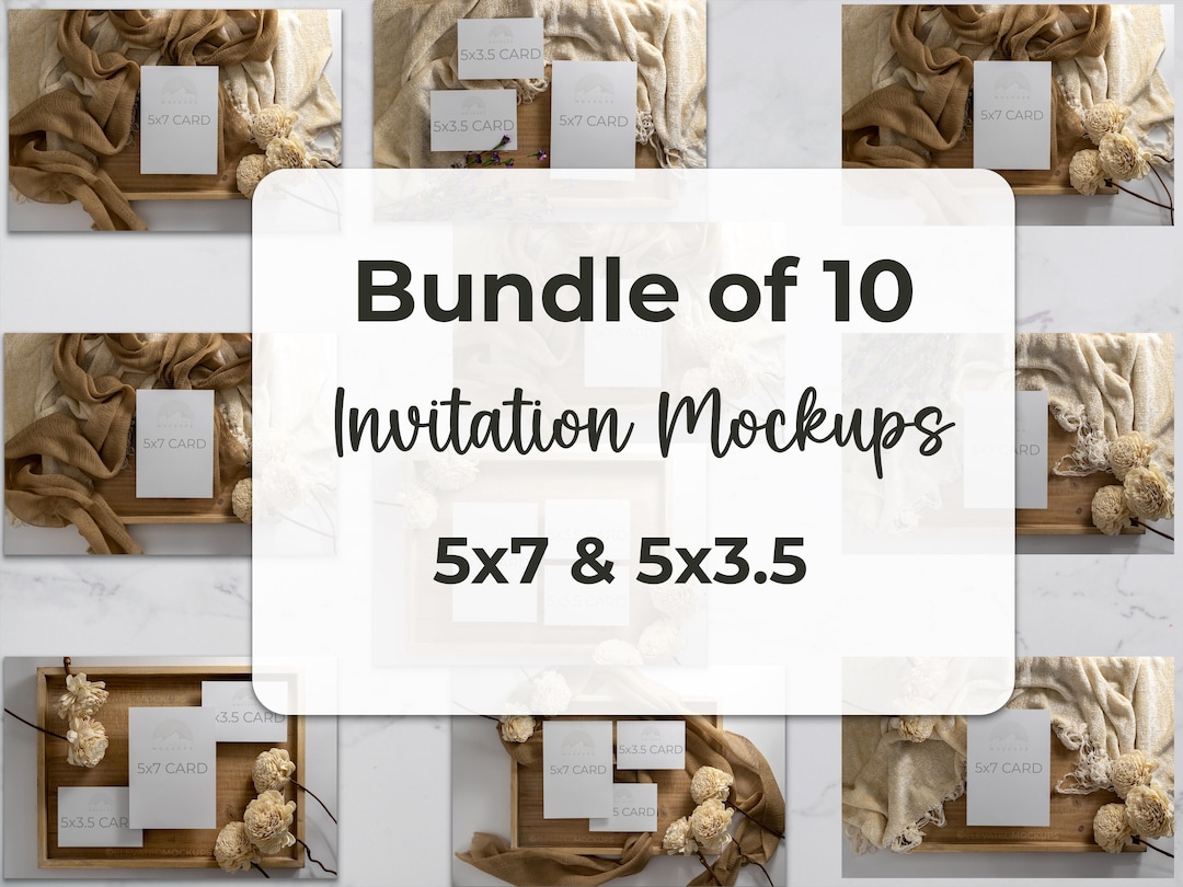 Bundle of 10 Neutral 5x7 Card Mockups With Some 3.5x5 Cards Perfect for ...