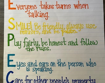 Respect Anchor Chart - Etsy