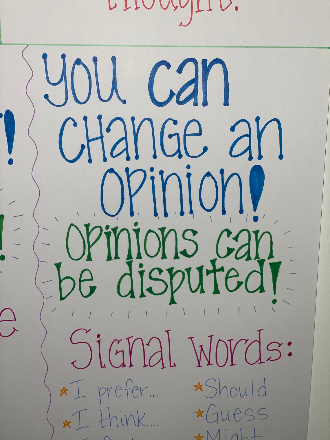 Fact Vs Opinion Anchor Chart Made to Order Anchor Charts - Etsy