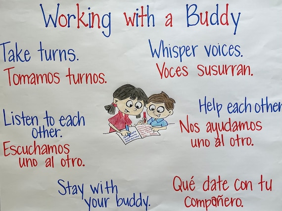 WORKING WITH A BUDDY Anchor Chart Made to Order Anchor - Etsy