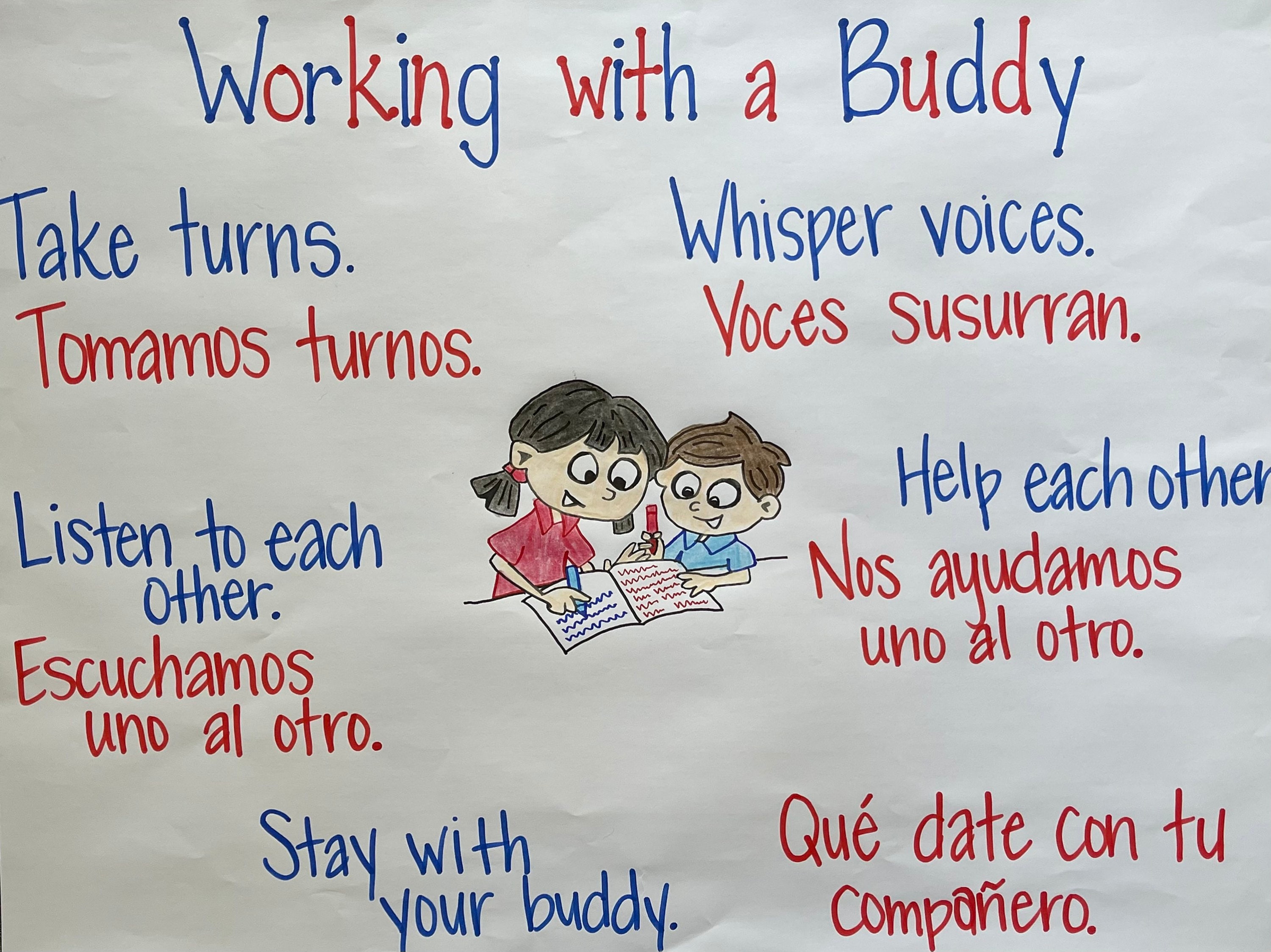 WORKING WITH A BUDDY Anchor Chart - Made to Order! Anchor Charts for ...