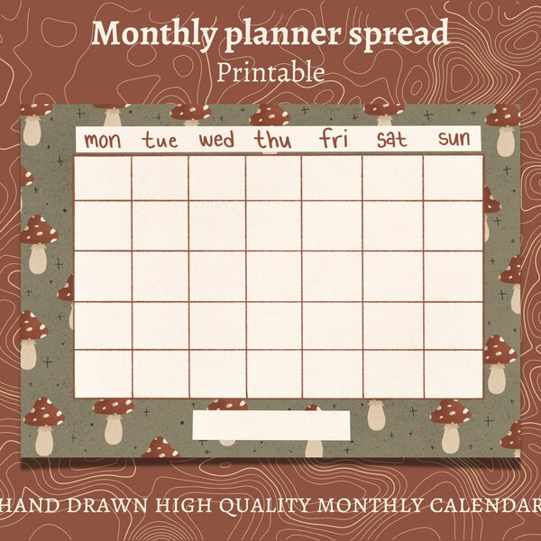 Mushroom Calendar - Etsy