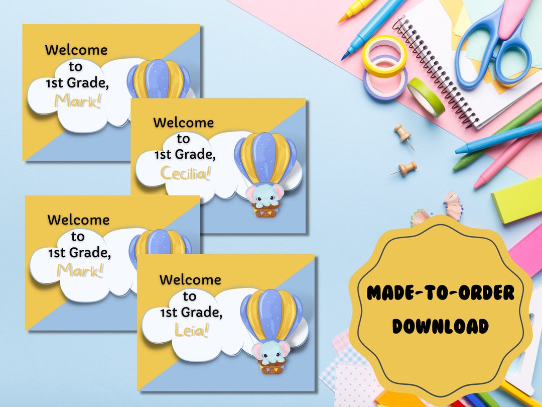 Custom Printable Welcome to School Cards, Personalized Printable ...