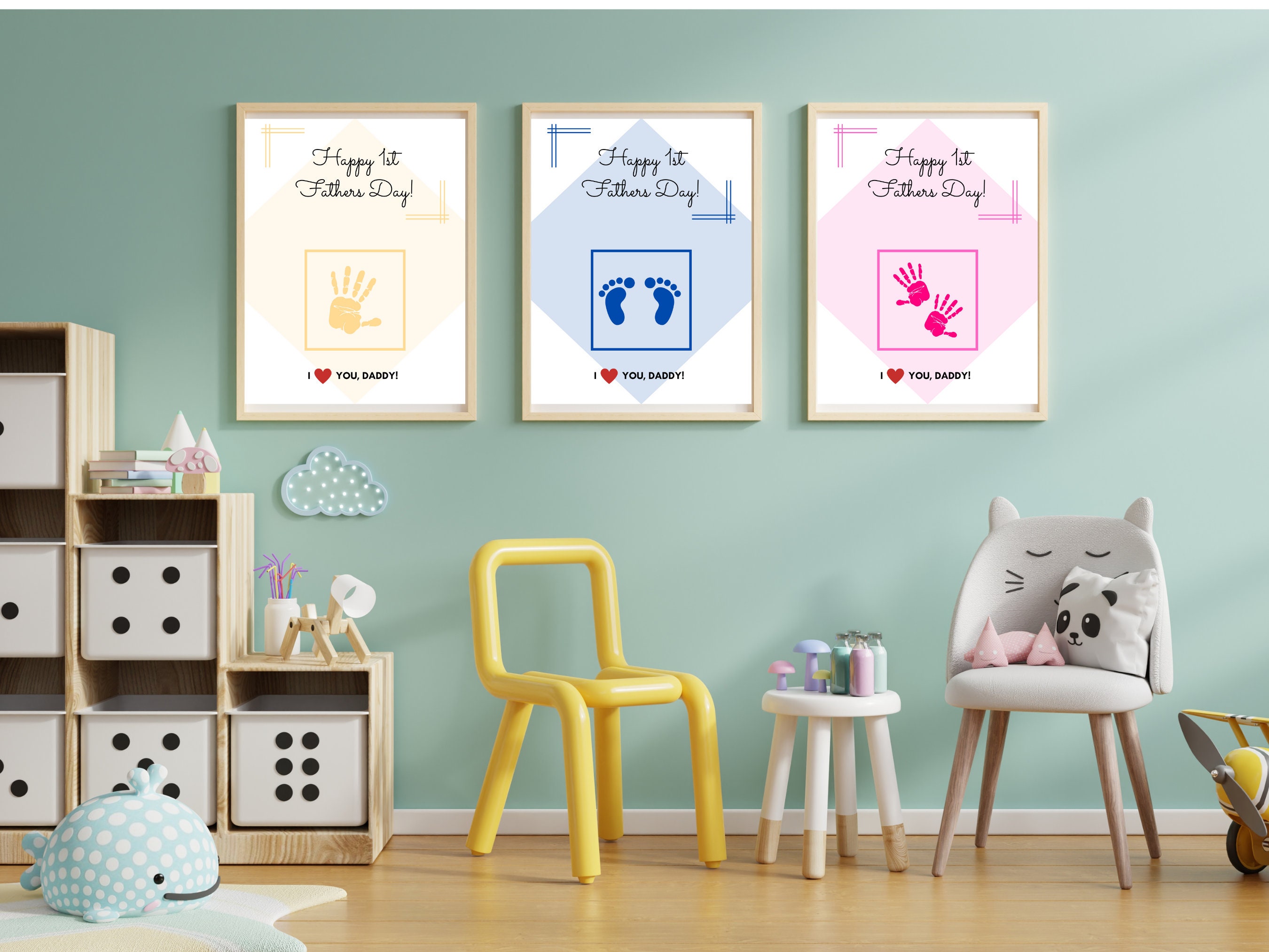First Father's Day Gift: Printable and Personalisable Blue - Etsy