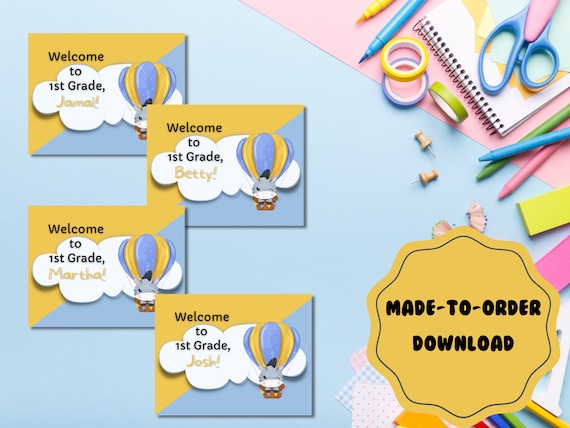 Custom Printable Welcome to School Cards Personalized - Etsy