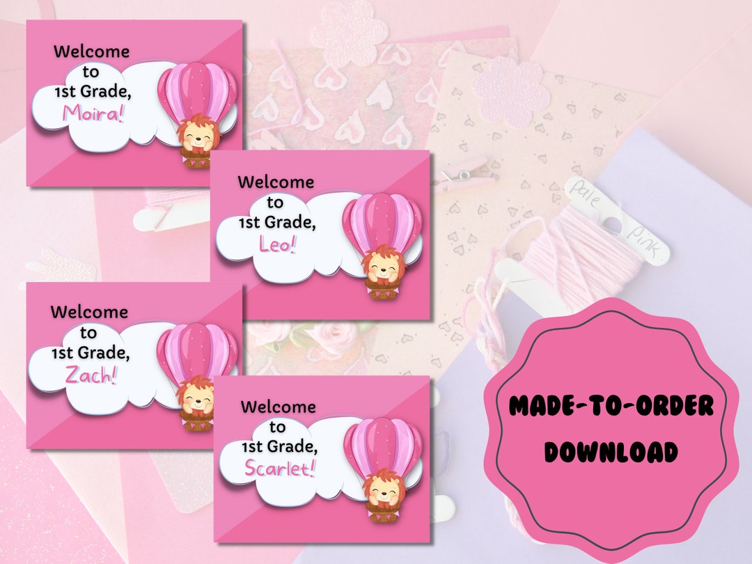 Custom Printable Welcome to School Cards, Personalized Printable ...