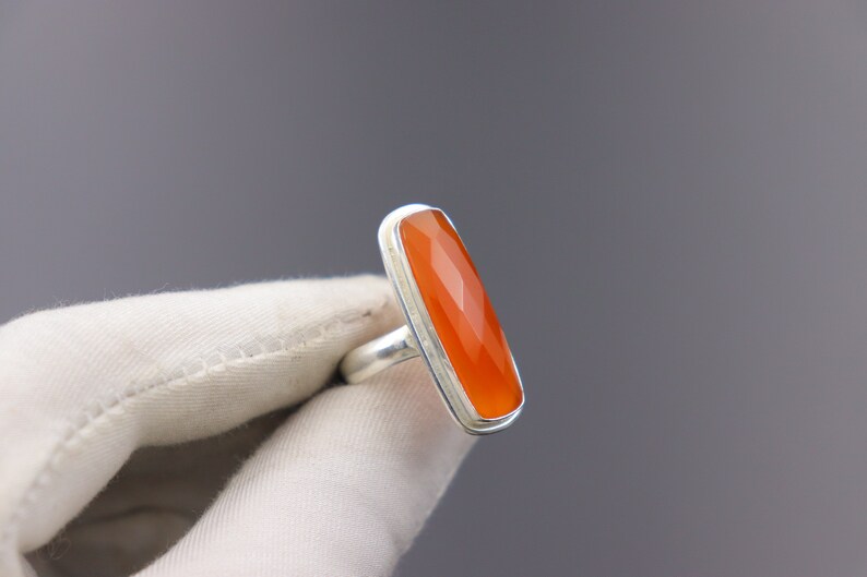 Red Onyx Ring, Round Designer Ring, Dainty Ring, Boho, Silver Ring ...