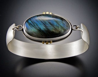 Labradorite Cuff Bracelet - Etsy