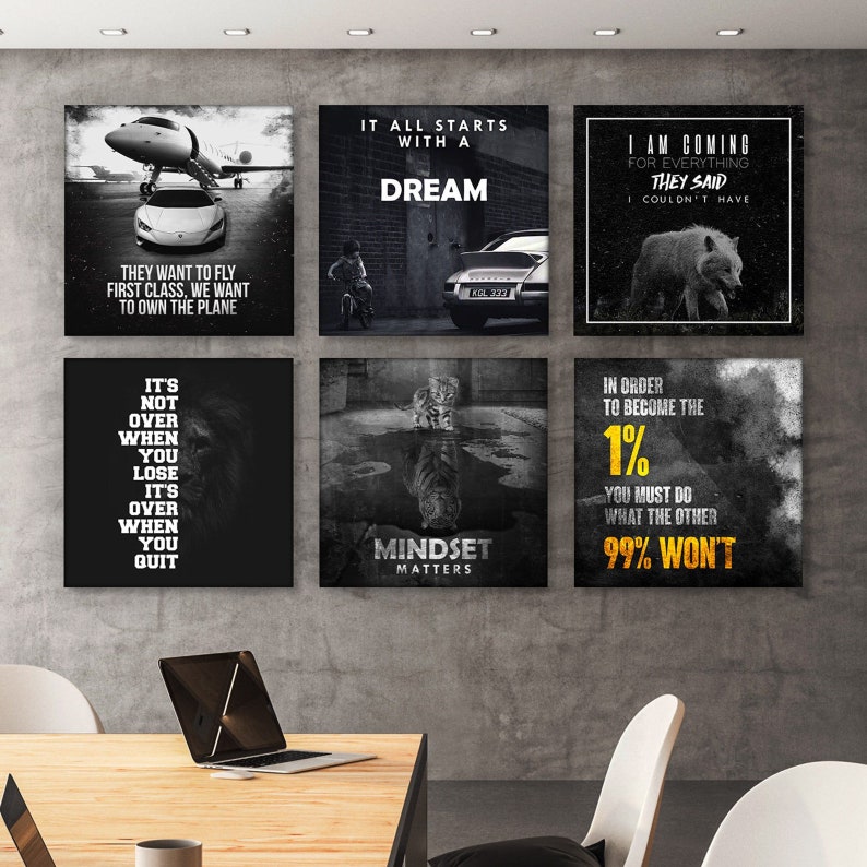 6 Pieces Best Sellers Motivational Office Decor Wall Art Canvas Prints ...