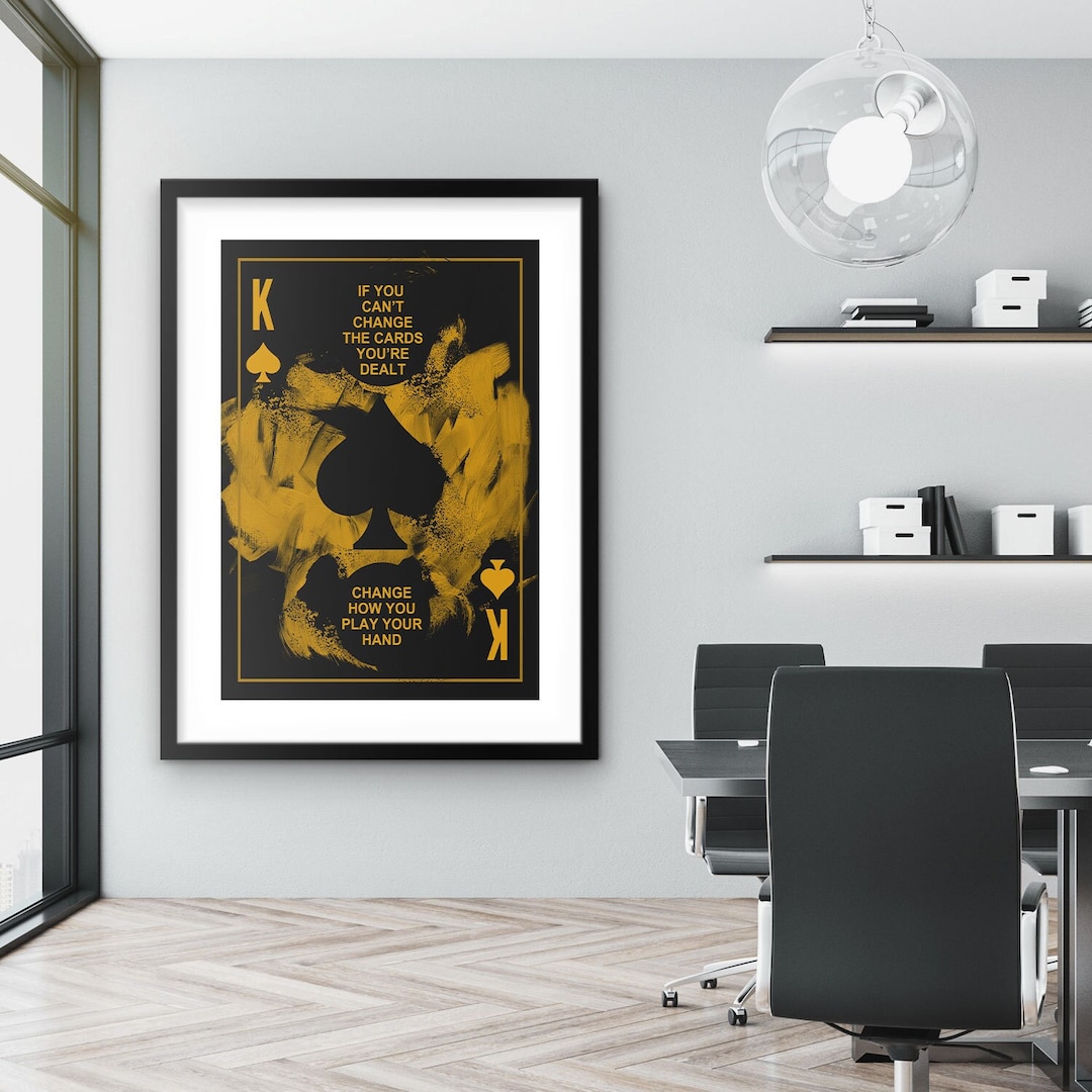 Poker Motivational Print Framed Poster Office Decor Wall Art - Etsy