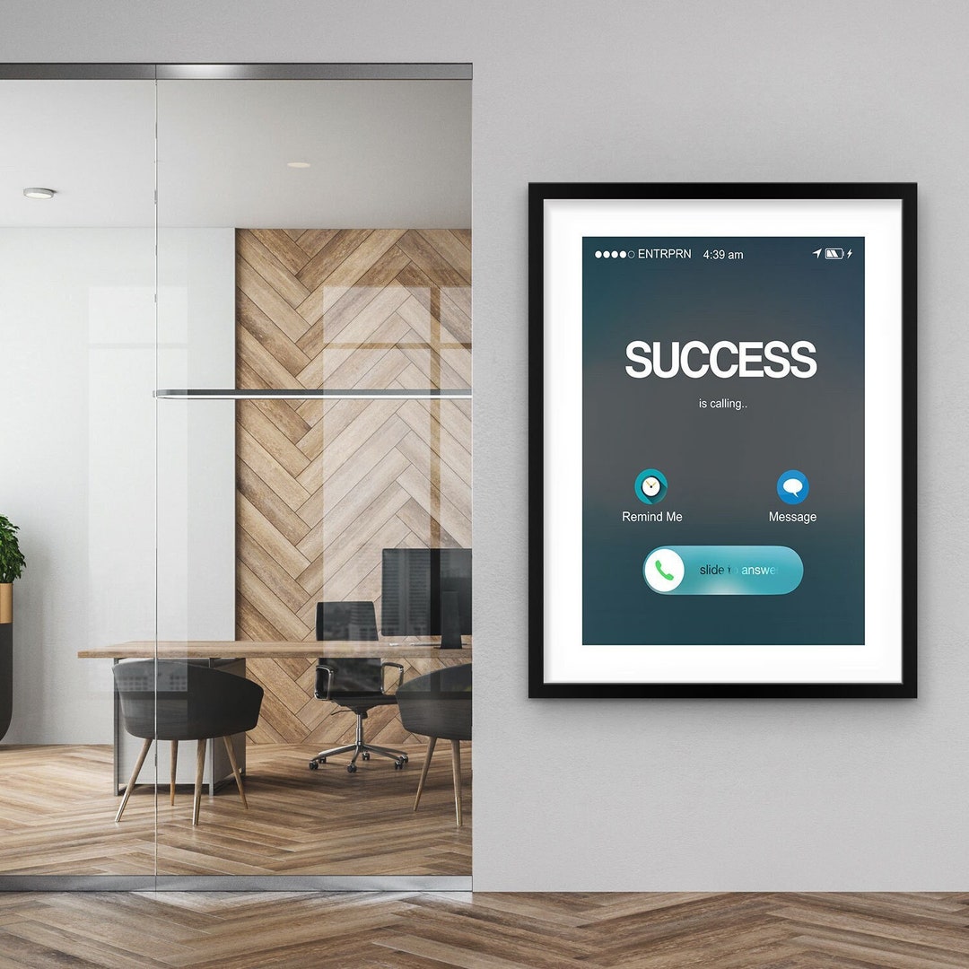 Success is Calling Motivational Quote Framed Poster Entrepreneur Wall ...