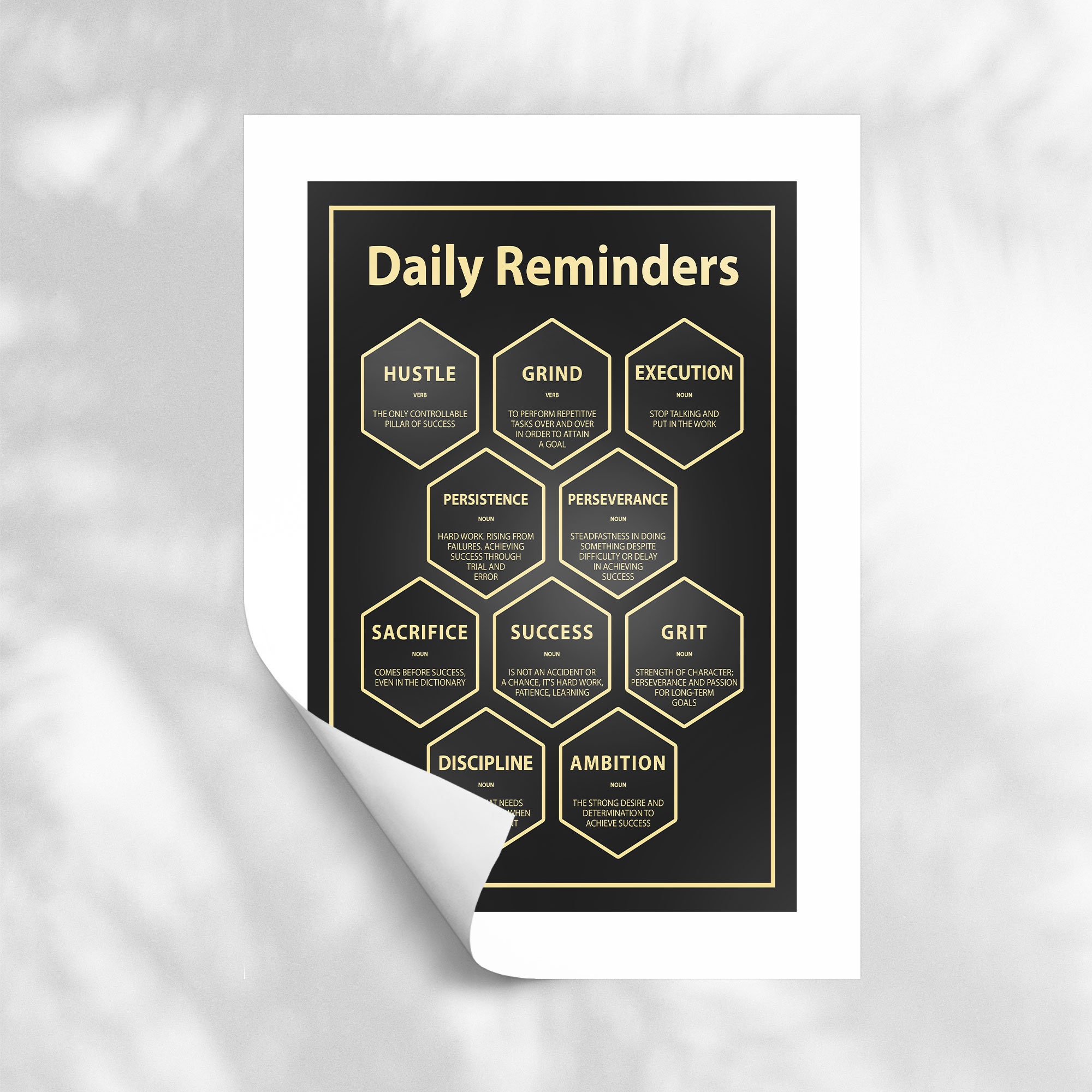 Daily Reminders Motivational Modern Art Framed Poster Wall Art Office ...