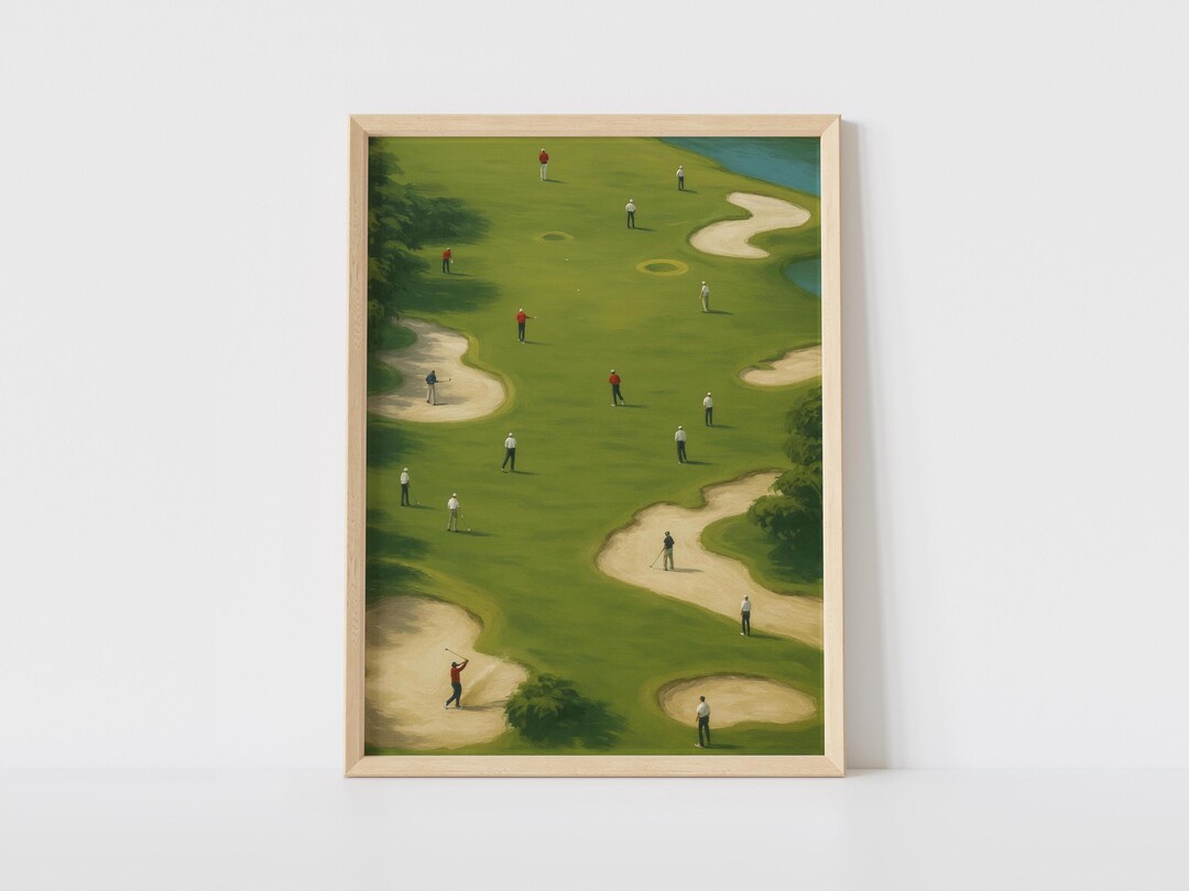 Golf Course Wall Art Printable, Vintage Golf Illustration, Golf Green ...
