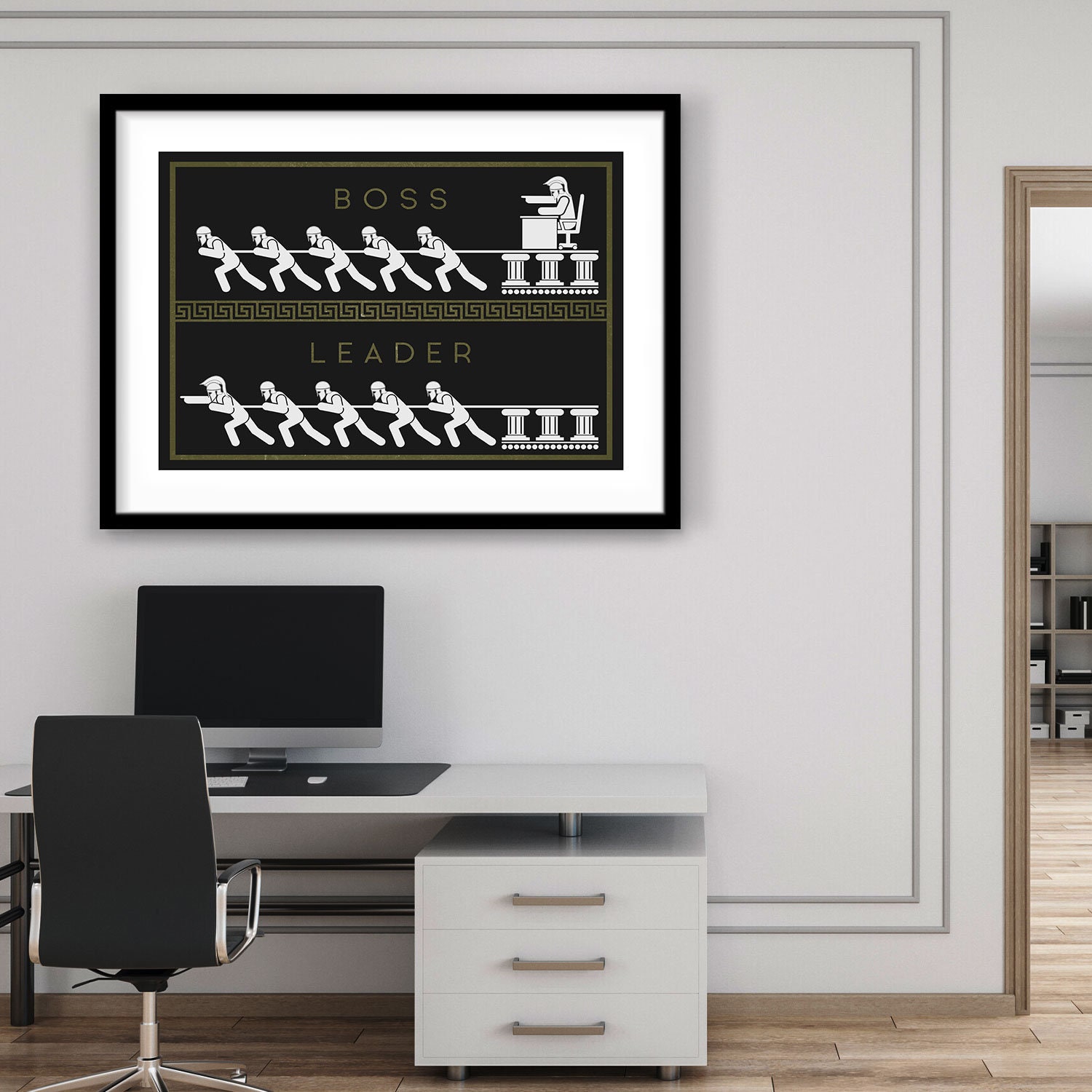 Leader and Boss Wall Art Framed Poster Office Decor - Etsy
