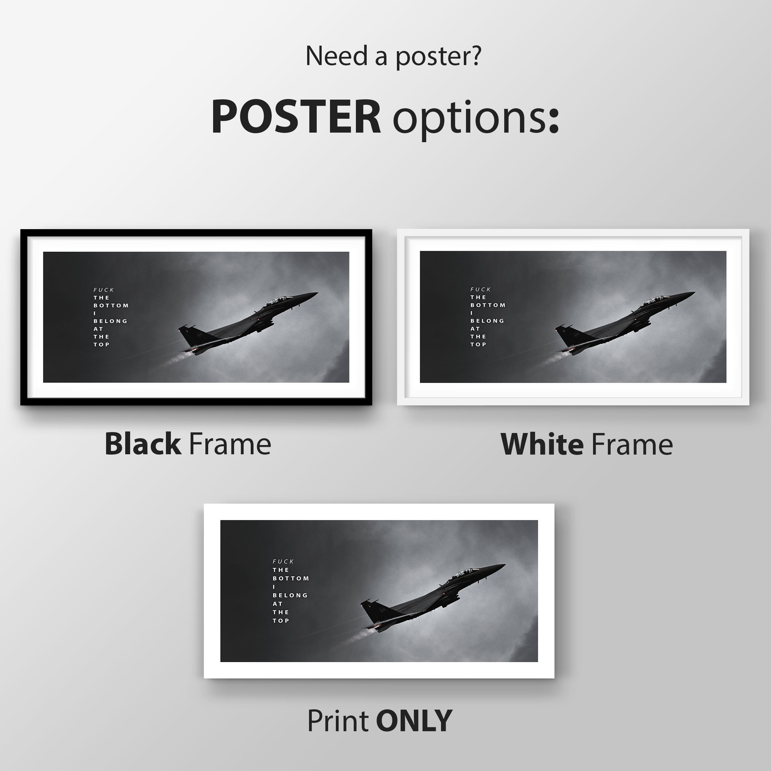 Fighter Aircraft Motivational Quote Entrepreneur Canvas Print Hustle ...