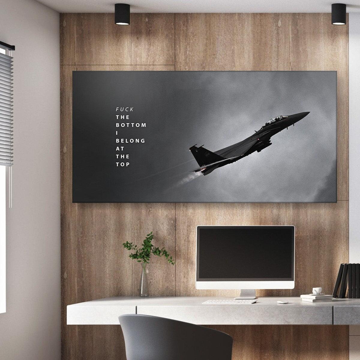 Fighter Aircraft Motivational Quote Entrepreneur Canvas Print Hustle ...