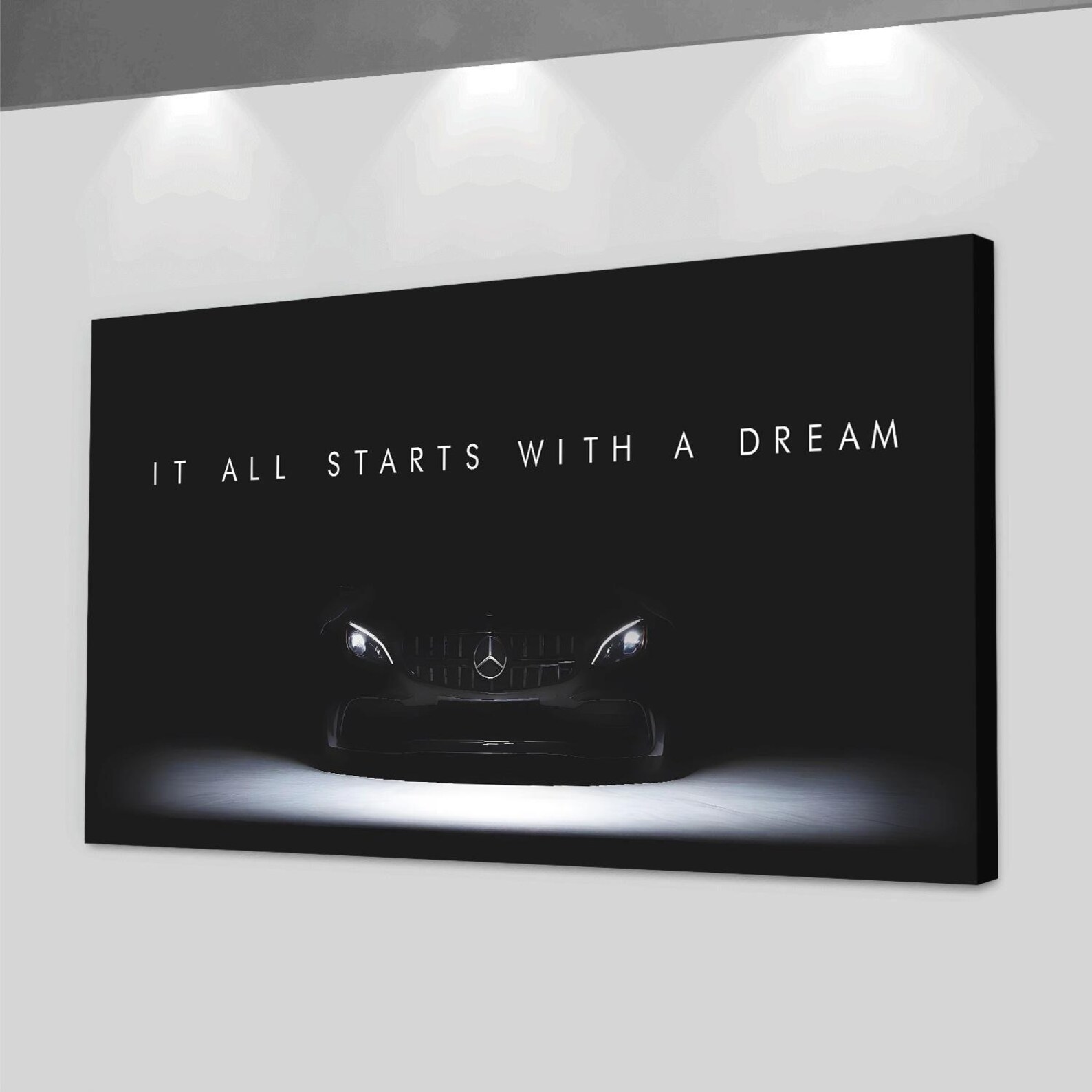 Mercedes Benz Motivational Wall Art Dream Big Canvas Print for Car ...