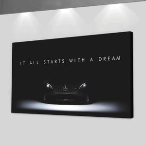 Mercedes Benz Motivational Wall Art Dream Big Canvas Print for Car ...