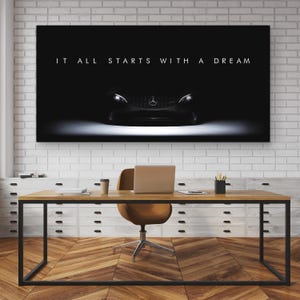 Mercedes Benz Motivational Wall Art Dream Big Canvas Print for Car ...