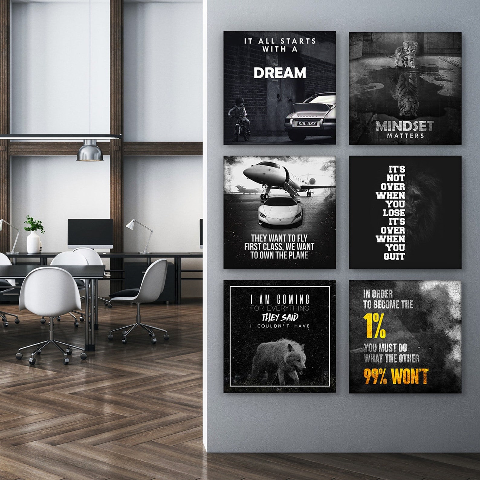 6 Pieces Best Sellers Motivational Office Decor Wall Art Canvas Prints ...