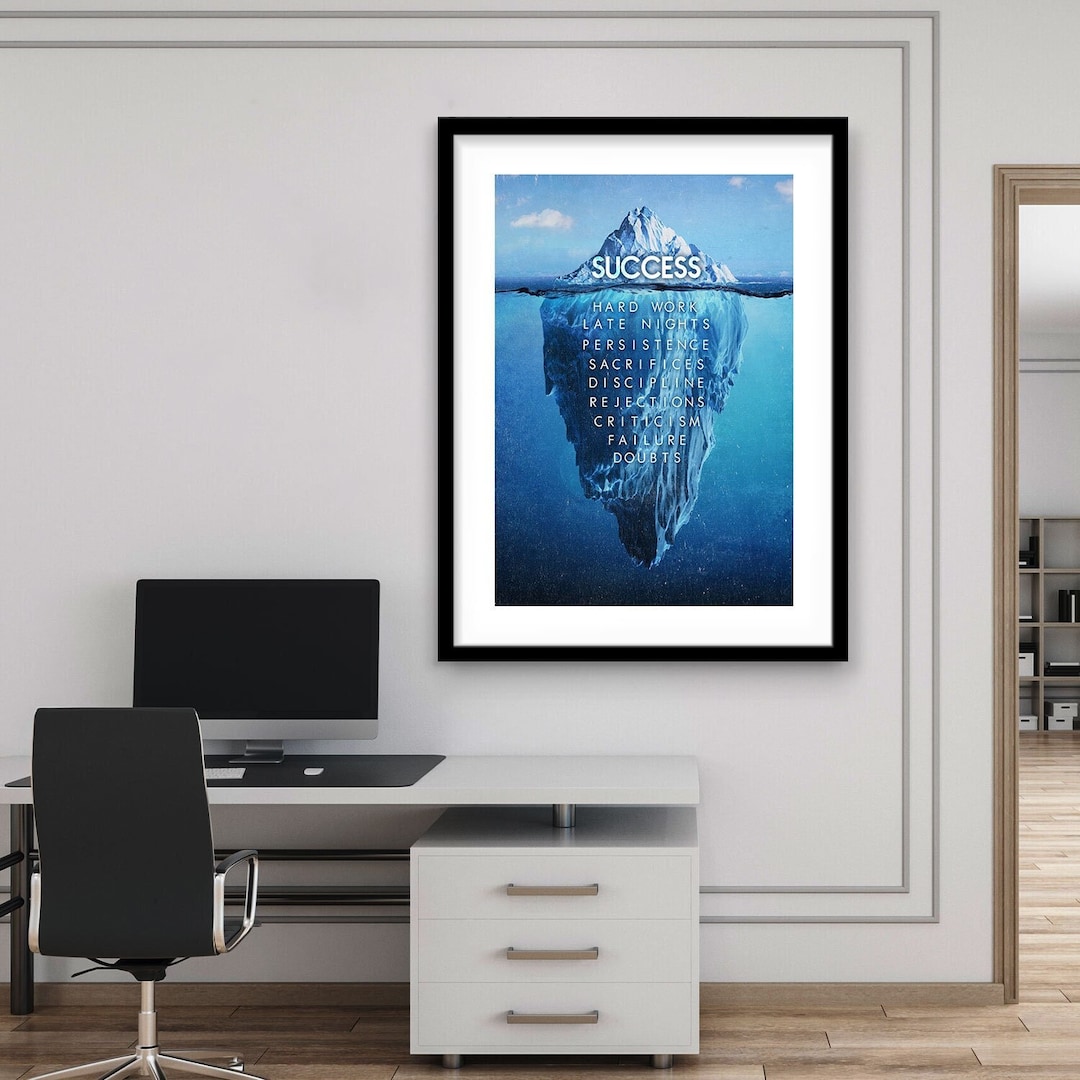 Iceberg Success Framed Poster Motivational Wall Art Office Decor ...