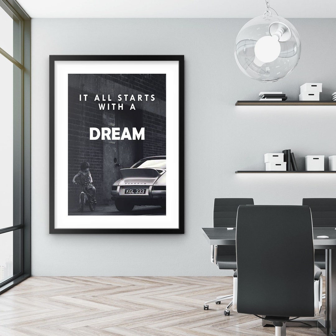 Motivational 'it All Starts With A Dream' Framed Poster: Entrepreneur ...