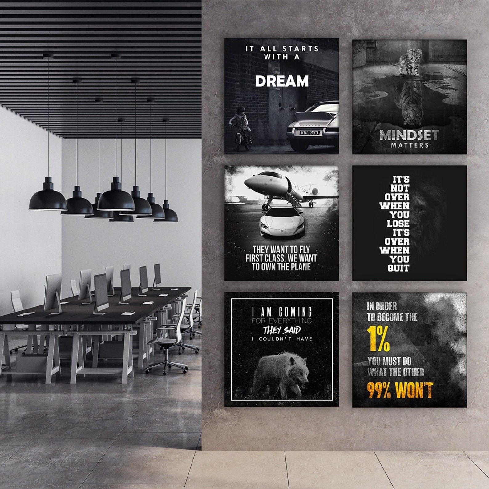6 Pieces Best Sellers Motivational Office Decor Wall Art Canvas Prints ...