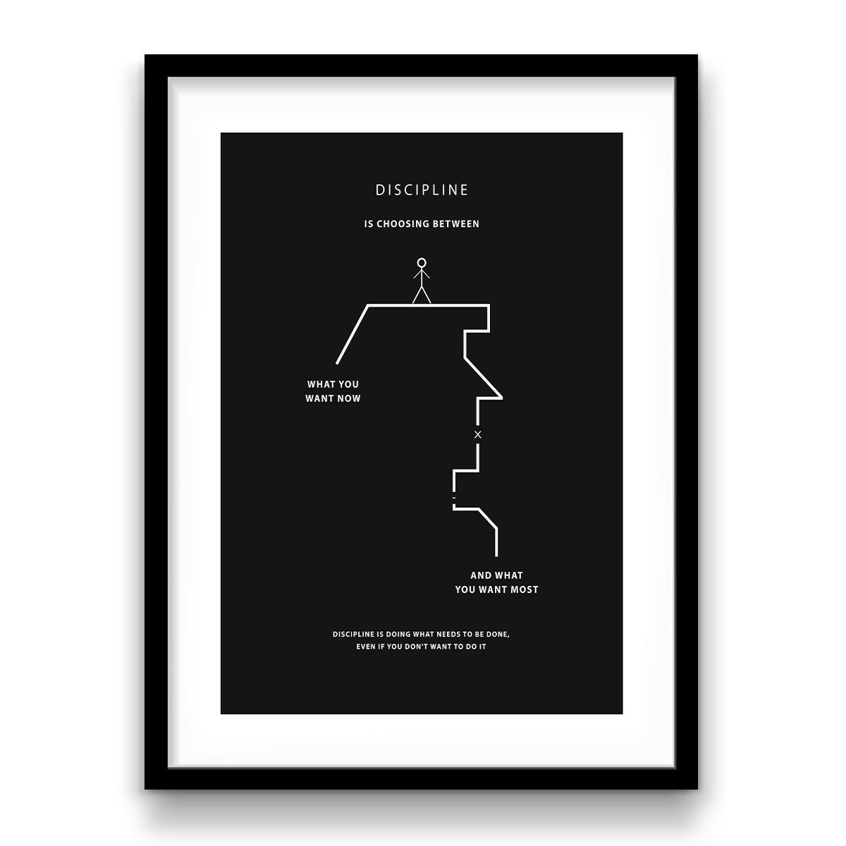 Discipline Motivational Modern Art Framed Poster Wall Art Office Decor ...