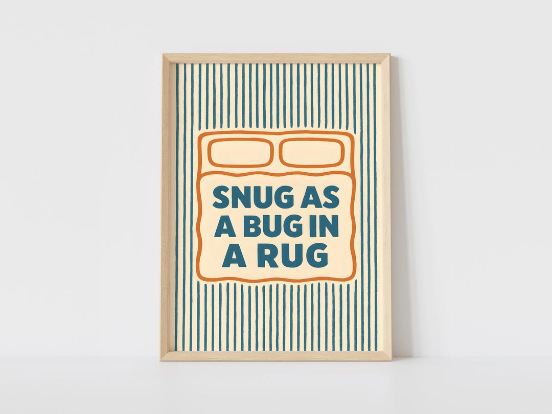 Snug as A Bug in A Rug Printable Wall Art, Cute Nursery Quote Art, Cozy ...