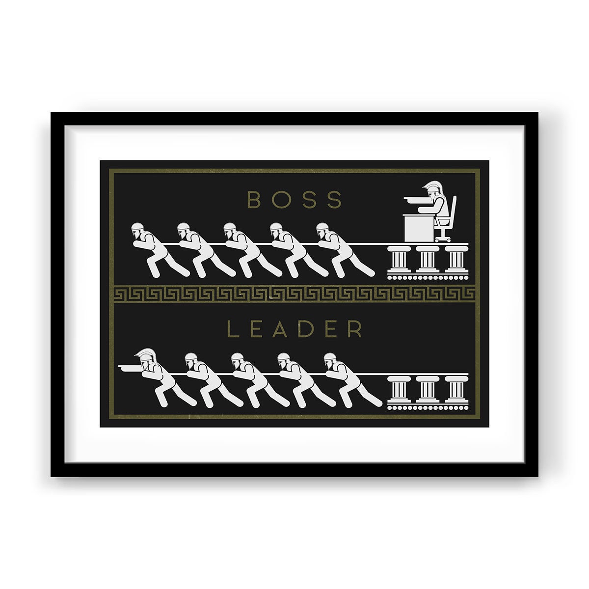 Leader and Boss Wall Art Framed Poster Office Decor, Entrepreneur ...