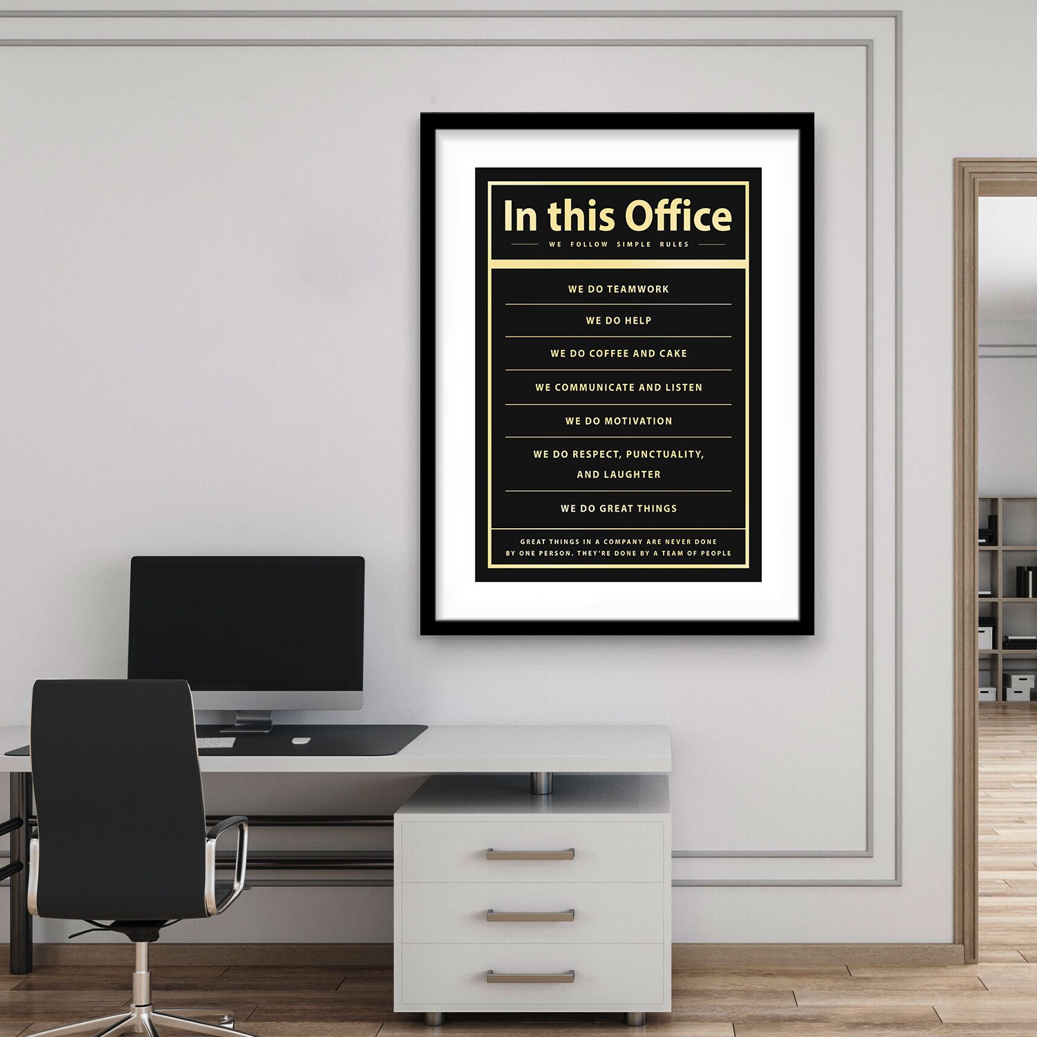 In This Office We Do Wall Office Decor Rolled Poster, Company Office ...