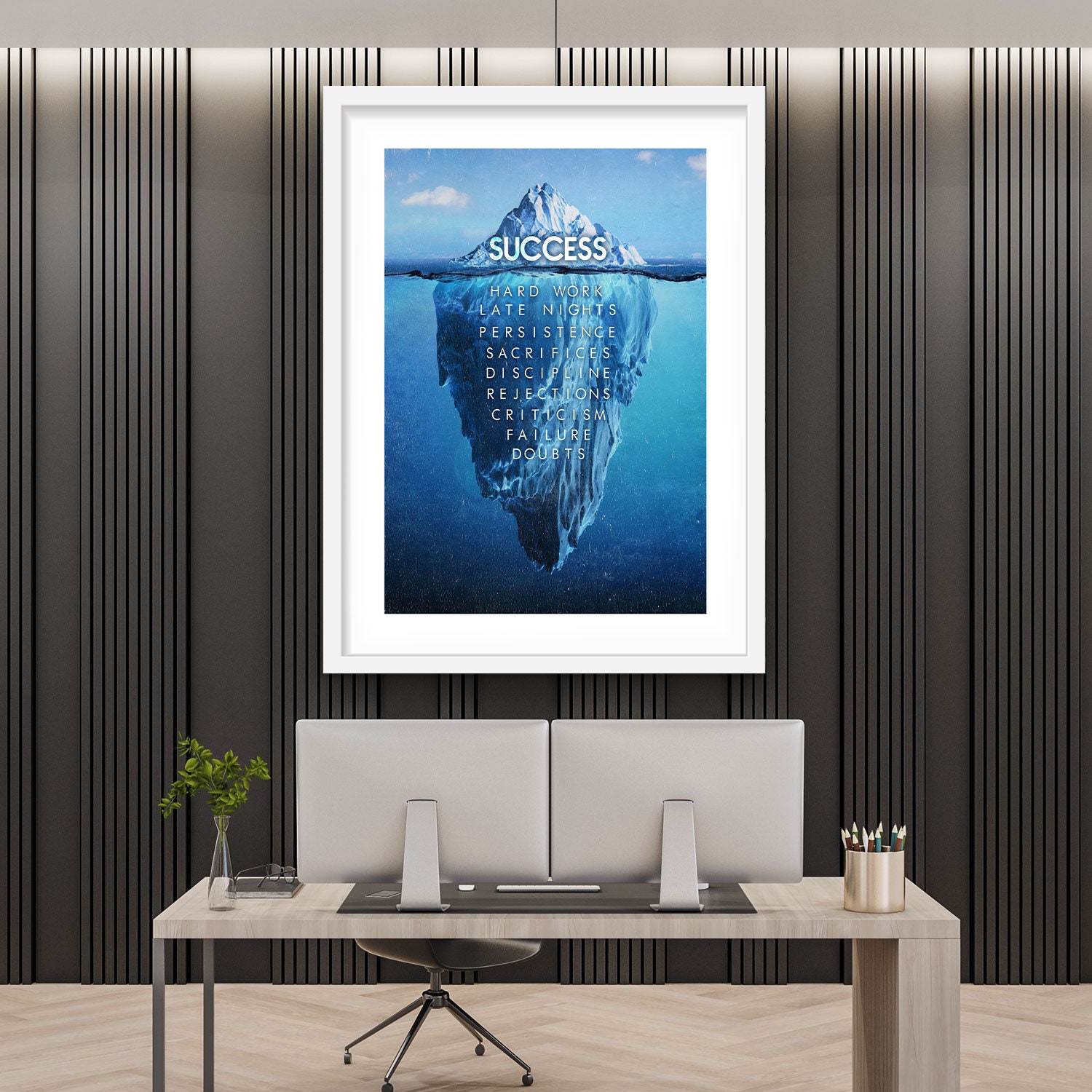 Iceberg Success Framed Poster Motivational Wall Art Office Decor ...
