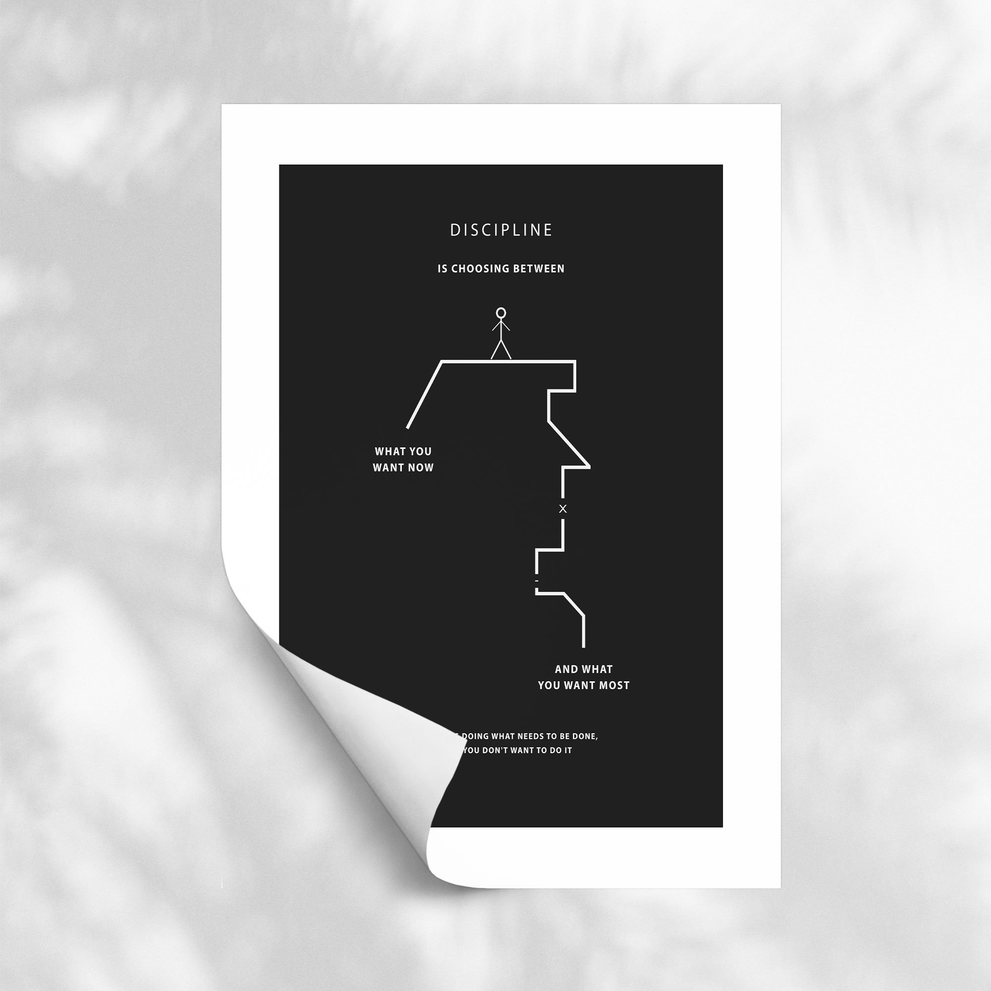 Discipline Motivational Modern Art Framed Poster Wall Art Office Decor ...