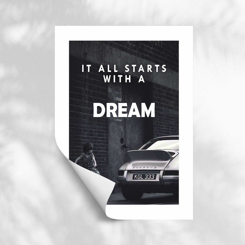 Motivational 'it All Starts With A Dream' Framed Poster: Entrepreneur ...