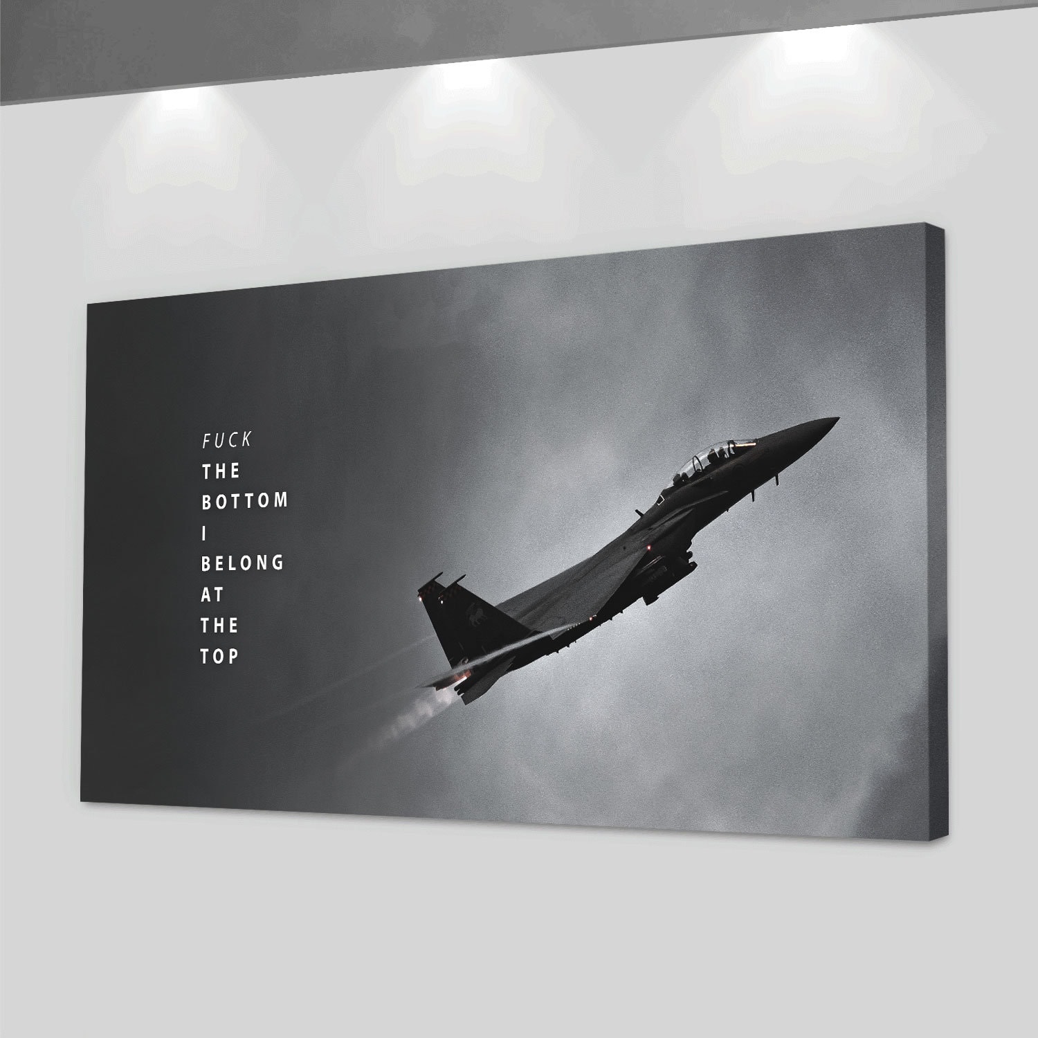 Fighter Aircraft Motivational Quote Entrepreneur Canvas Print Hustle ...