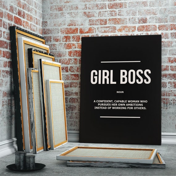 Girl Boss Noun Wall Art Modern Office Decor Lady Boss Etsy