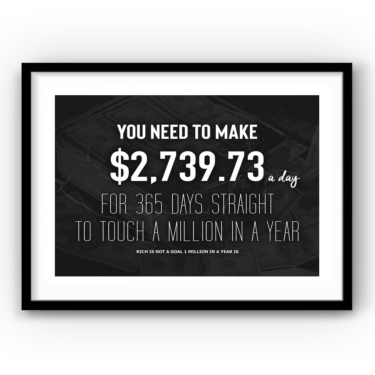 2,739 Usd A Day Print, Million in A Year Finance Office Decor Wall ...