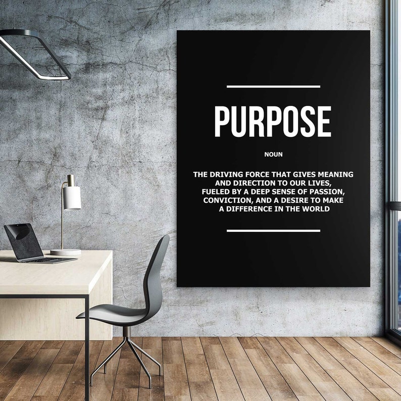 Purpose Definition Wall Art, Inspirational Canvas Print Goal-driven ...